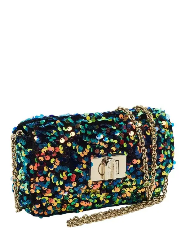 Furla 1927 Sequin Embellished Shoulder Bag - Black
