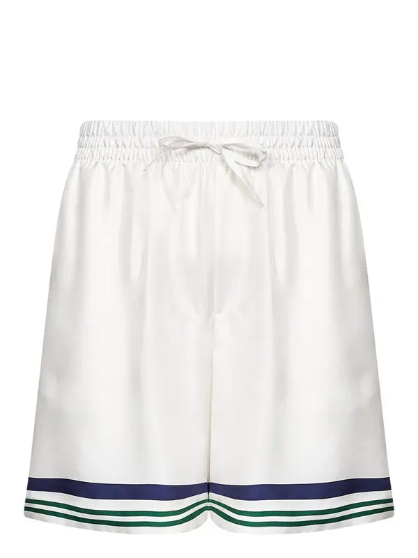 Casablanca Silk Hotel Emblem Shorts - Multicolor
