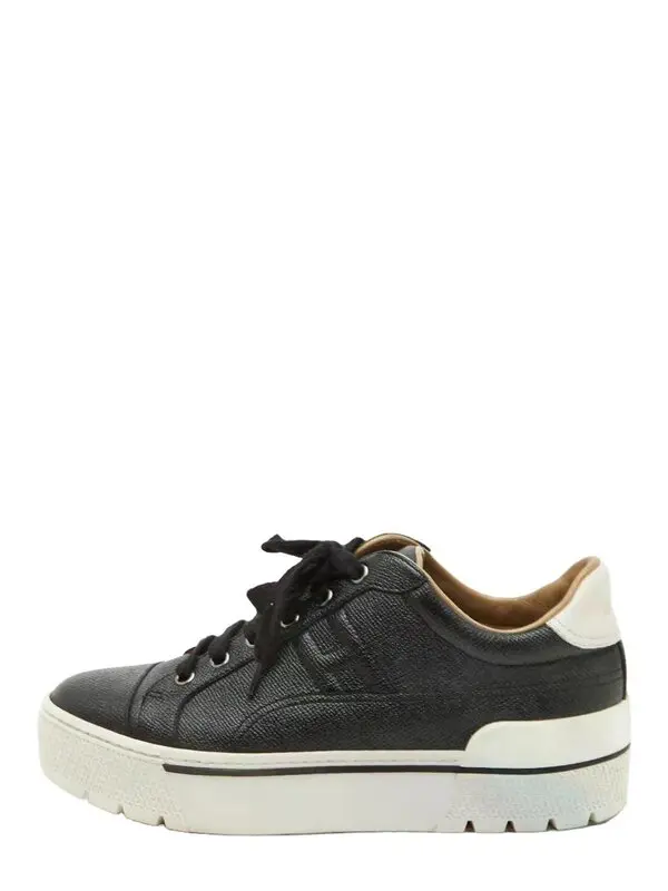 Hermès Voltage Grained Leather Platform Sneakers - Black