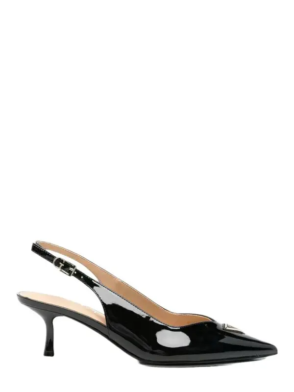 Guess Logo Plaque Slingback Pumps - Black