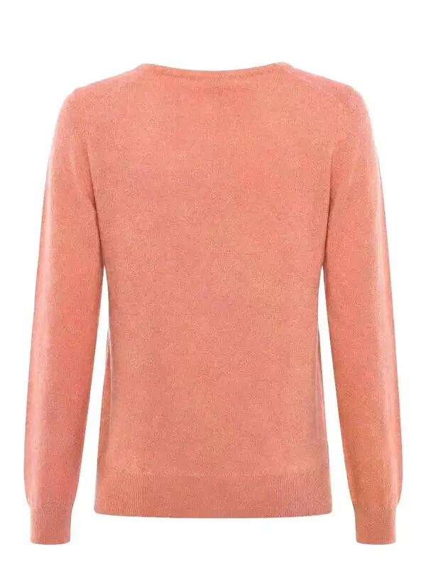 Malo Crew Neck Fine Knit Long Sleeve Sweater - Orange