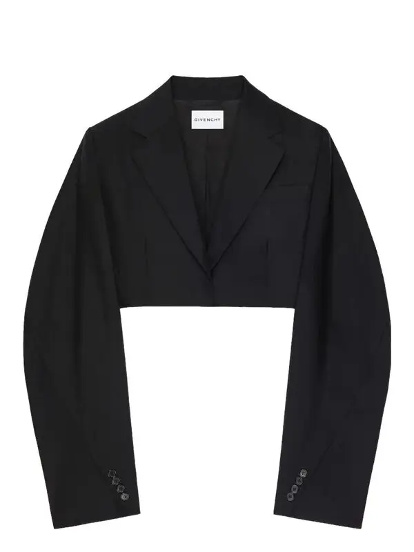 Givenchy Cocoon-sleeve Crop Jacket - Black