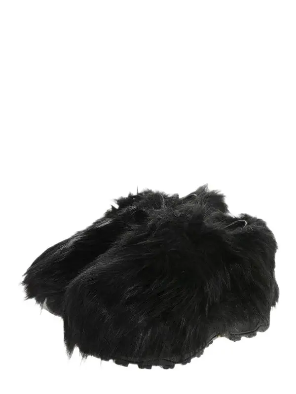 Sacai Faux-fur Lace-up Derby Shoes - Black