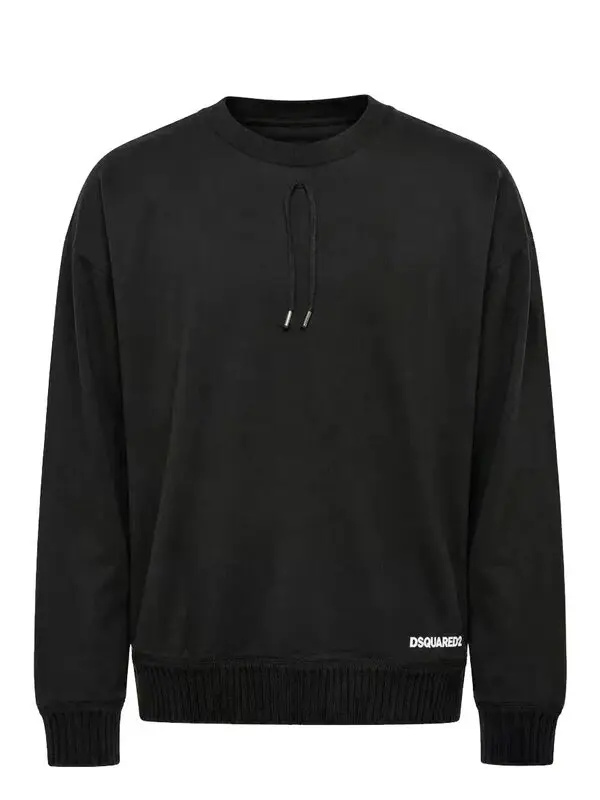 Dsquared2 Logo-print Ribbed-trim T-shirt - Black