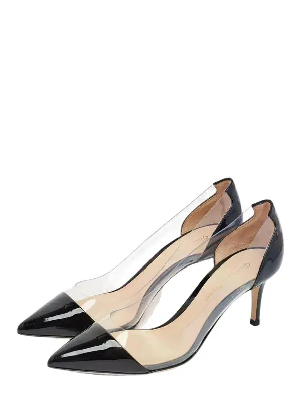 GIANVITO ROSSI Plexi Leather-panel Pumps - Black