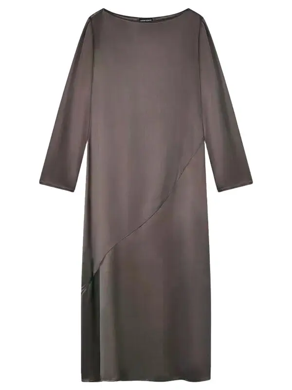 Emporio Armani Diagonal Seam Midi Dress - Brown