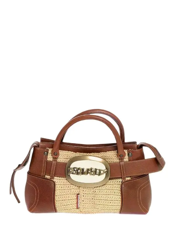 Dsquared2 Logo-buckle Woven Tote Bag - Neutrals
