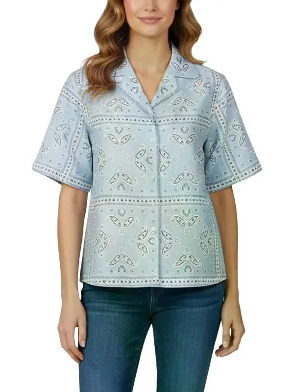 Sandro Printed Short-sleeve Shirt - Blue
