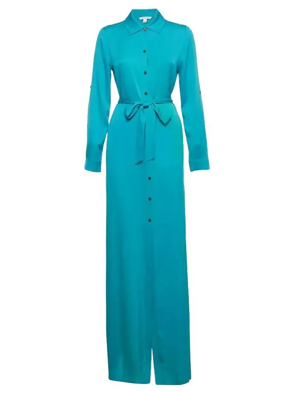 Diane Von Furstenberg Maxi Shirt Dress - Blue