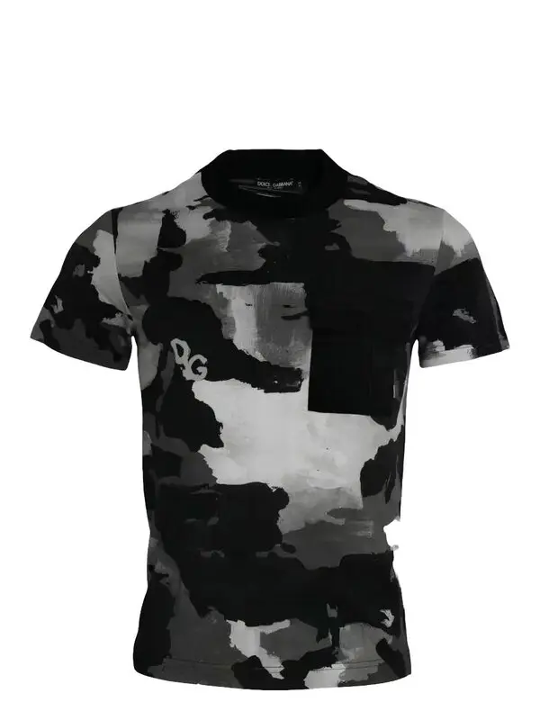 Dolce & Gabbana Camouflage-pattern Patch-pocket T-shirt - Black