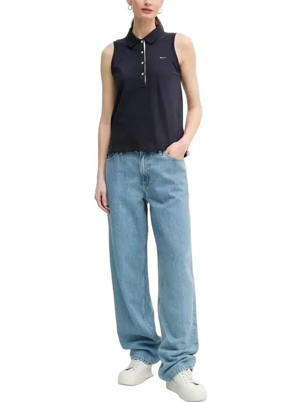 Gant Sleeveless Polo Top - Blue