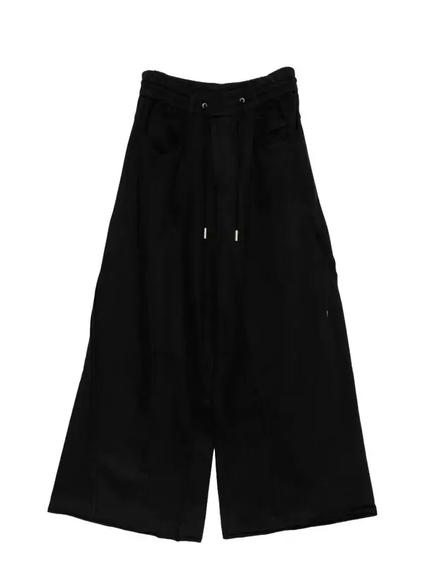 SONGZIO Drawstring Wide-leg Track Pants - Black