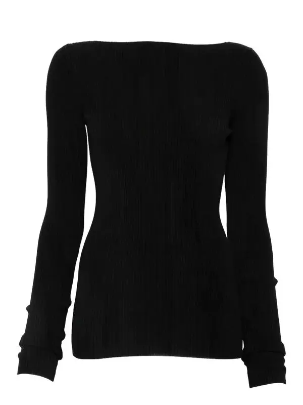 Rick Owens Cut-out Ribbed Knit Top - Black