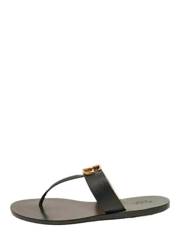 Gucci Gg Marmont Thong Sandals - Black