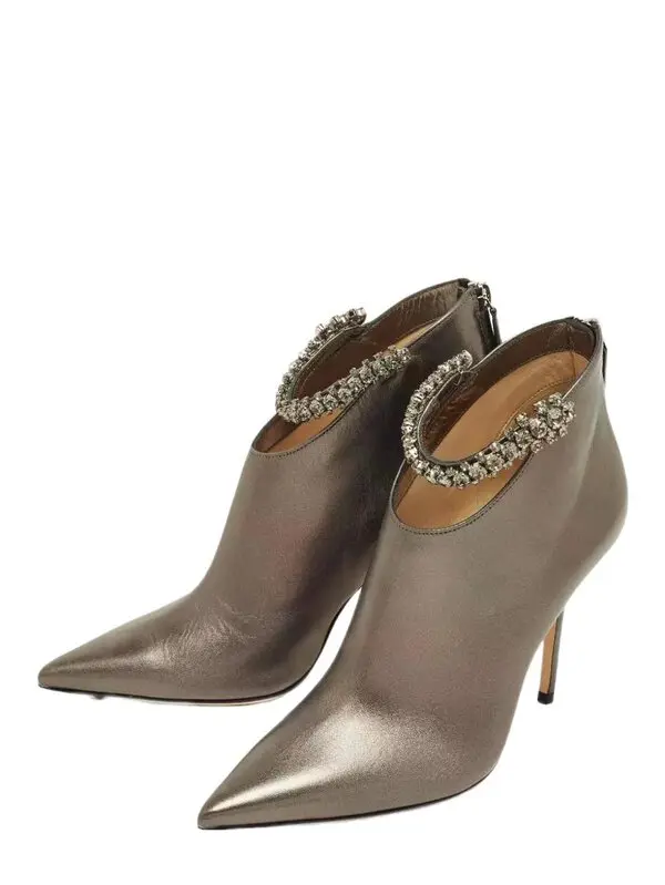 JIMMY CHOO Blaize Crystal Embellished Ankle Boots - Silver