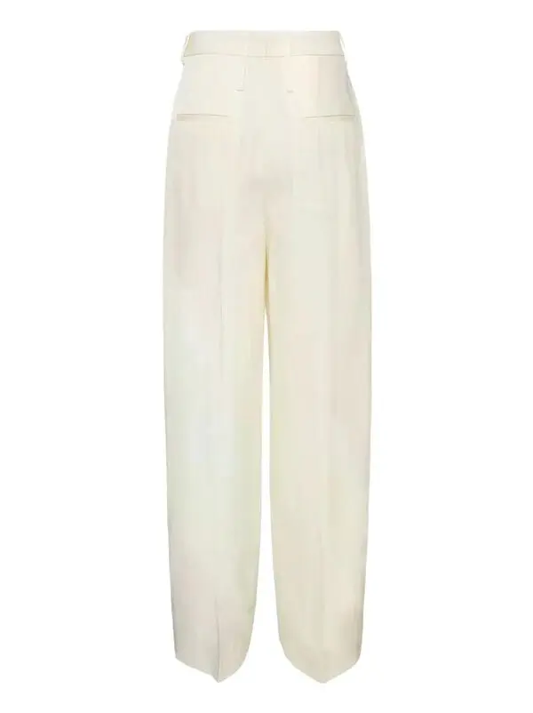 JIL SANDER Pressed-crease Silk Trousers - Neutrals