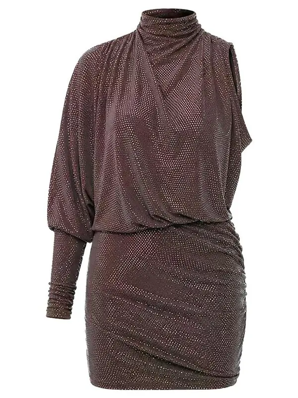 Alexandre Vauthier Rhinestone Embellished Draped Mini Dress - Red