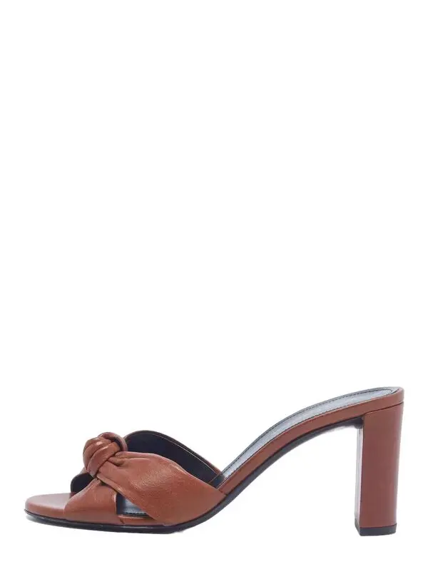 Saint Laurent Bianca Knotted-strap Heeled Sandals - Brown
