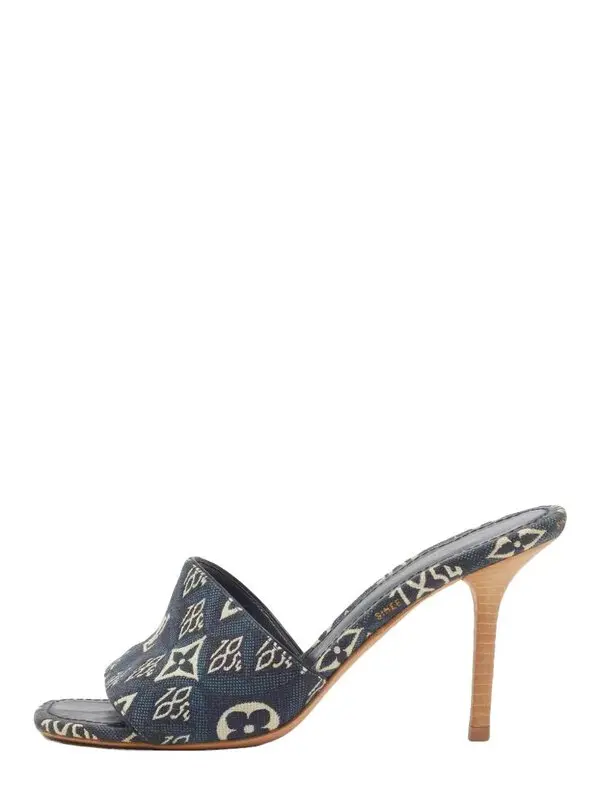 LOUIS VUITTON Since 1854 Monogram Canvas Stiletto Heeled Sandals - Blue
