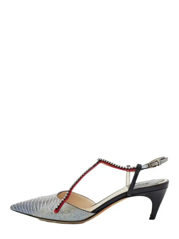 Dior Crystal-embellished Heeled Pumps - Grey