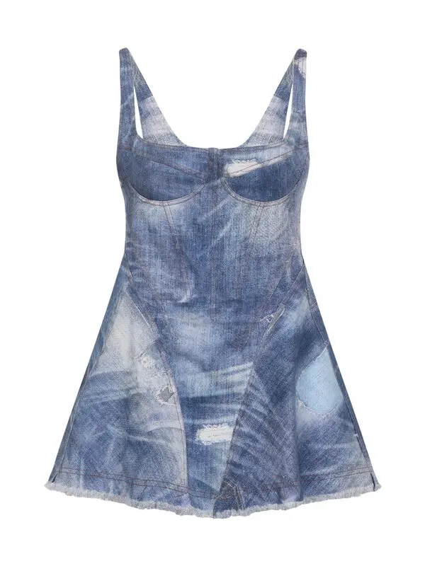Roberto Cavalli Cotton Mini Dress - Blue