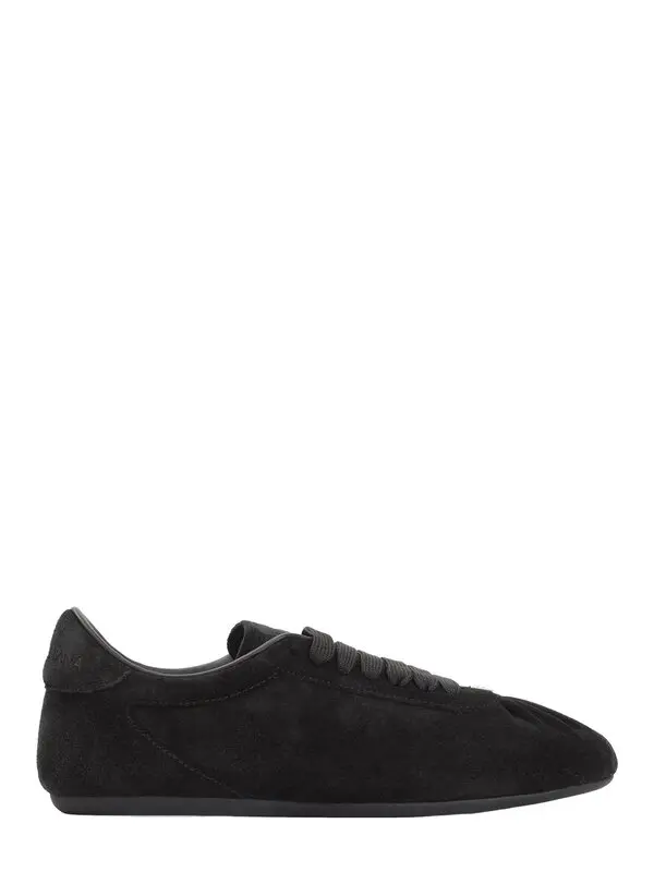 Dolce & Gabbana Suede Low-top Sneakers With Dg Logo - Black