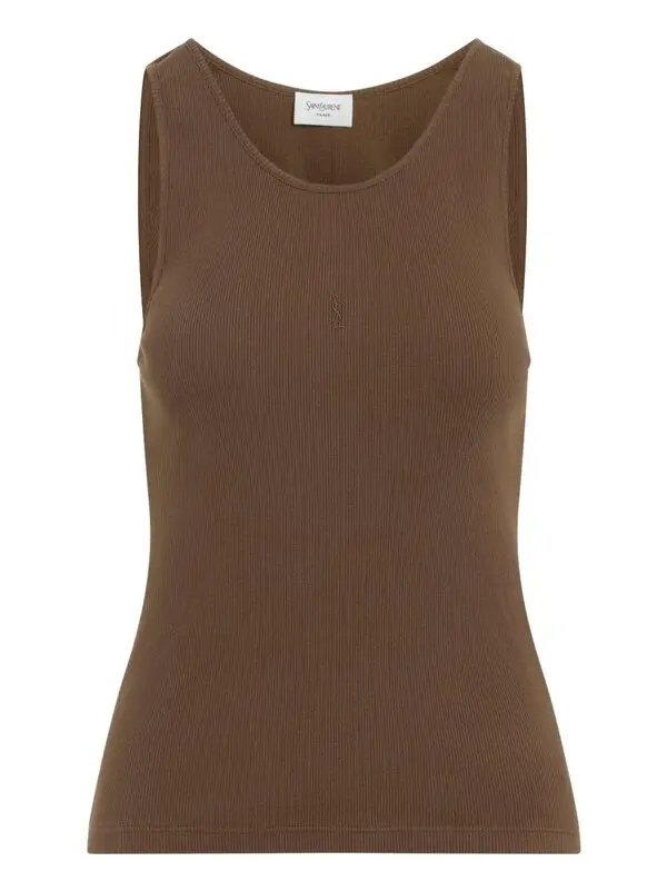 Saint Laurent Cassandre Logo Tank Top - Brown