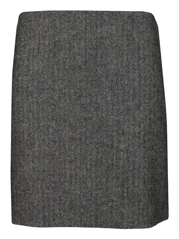 BLAZÉ MILANO Coci" Mini Skirt In Virgin Wool Blend - Gray