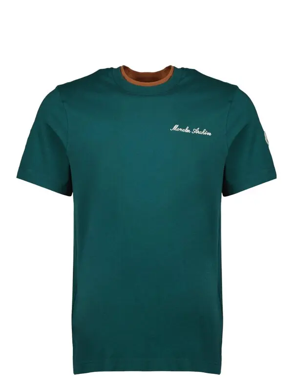 Moncler Logo Embroidered Crewneck T-shirt - Blue