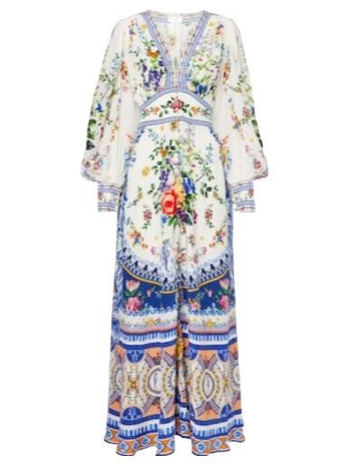 Camilla Printed Silk Crêpe Maxi Dress - Multicolor