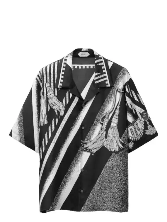 Versace Pattern-printed Short-sleeved Shirt - Black