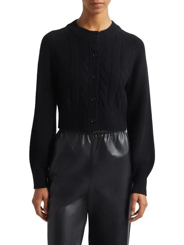 TOCCIN Rita Cable Knit Cardigan - Jet