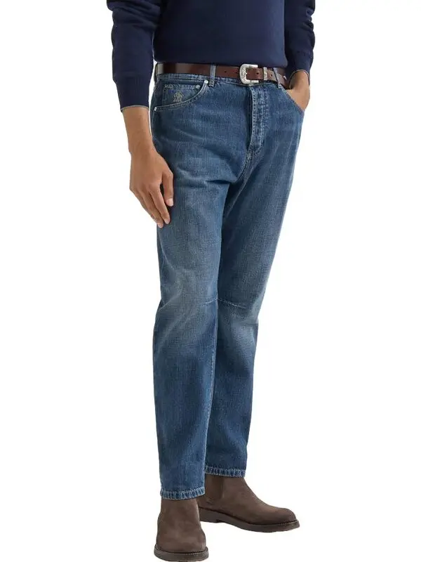 Brunello Cucinelli Lightweight Denim Five-pocket Trousers - Medium Denim