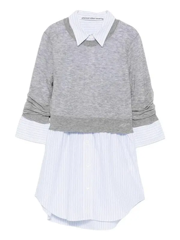 Alexander Wang Grey Wool Blend Crew Neck Jumper - Gray