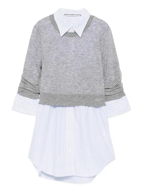 Alexander Wang Grey Wool Blend Crew Neck Jumper - Gray