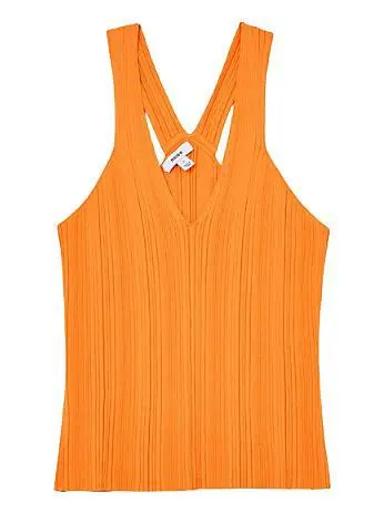 REISS Textured Knit Vest - Orange
