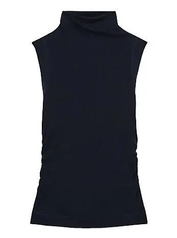 REISS Hattie Funnel-neck Jersey-knit Vest - Navy