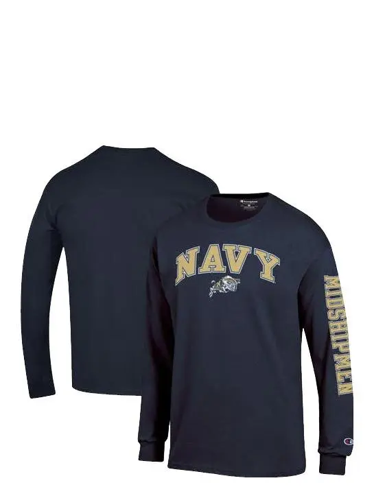 Champion Midshipmen Arch Over Logo 2-hit Long Sleeve T-shirt - Navy