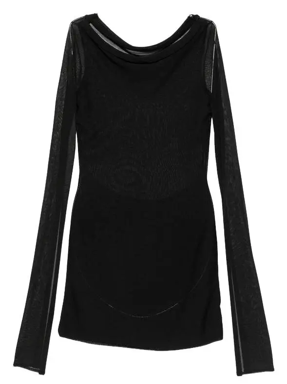 Cult Gaia Semi-sheer Cowl Neck Dress - Black