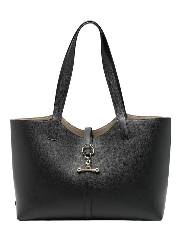Strathberry Leather Grained Texture Tote Bag - Black