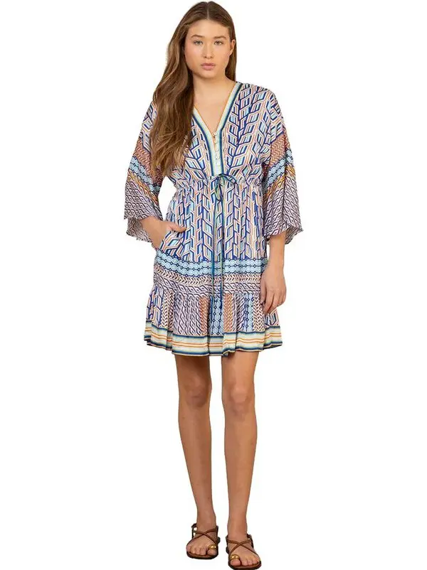 Hale Bob Theia Charmeuse Dress - Blue