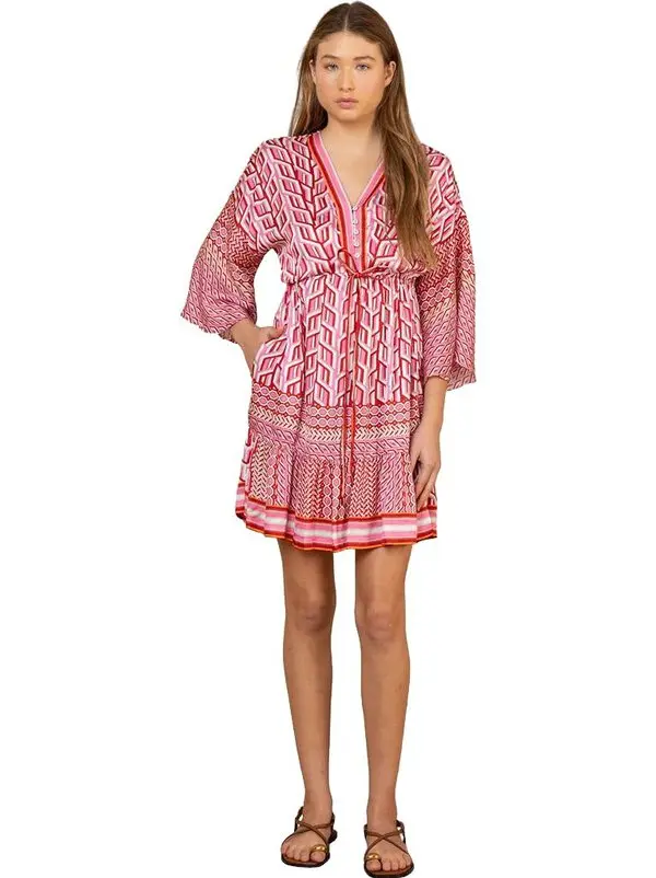 Hale Bob Theia Charmeuse Dress - Red