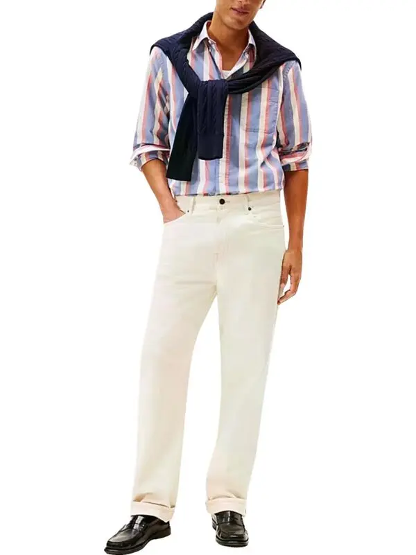 Tommy Hilfiger Heritage Oxford Stripe-print Shirt - Blue