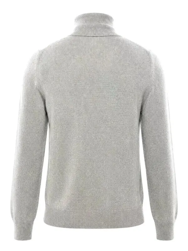 Malo Ribbed Turtleneck Knit Sweater - Grey