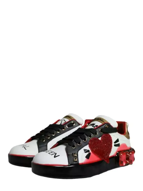 Dolce & Gabbana Portofino Heart-patch Sneakers - White