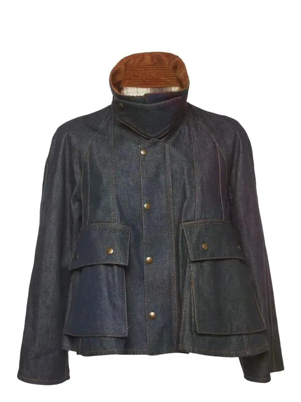 Loewe Corduroy-collar Denim Jacket - Blue