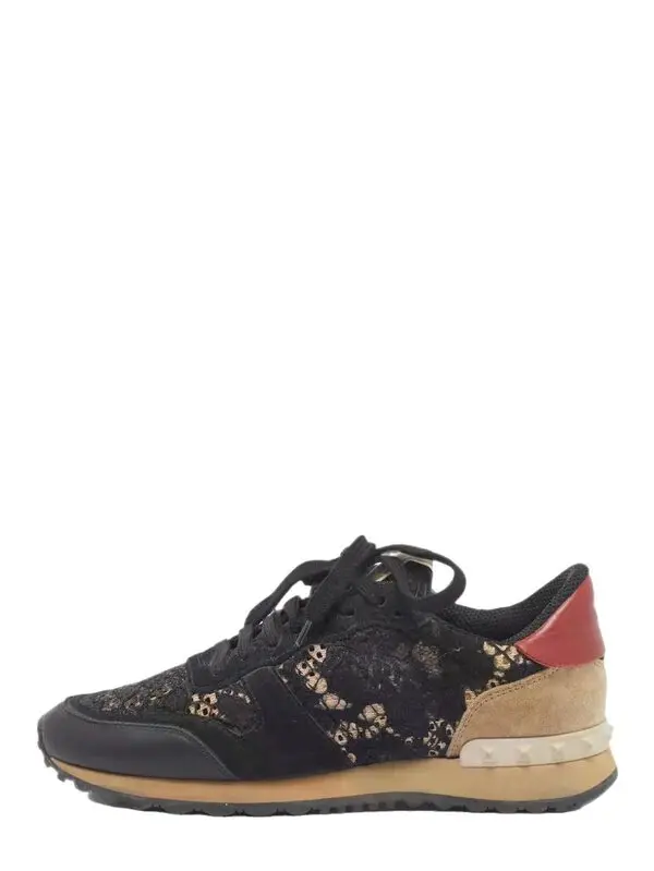 Valentino Garavani Rockrunner Lace-up Sneakers - Black