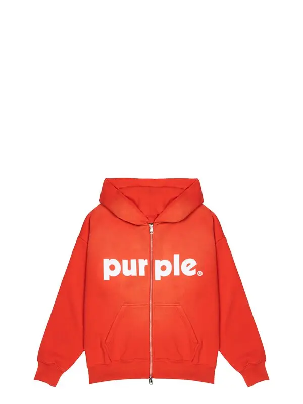 PURPLE BRAND Fleece Zip Hoodie - Red