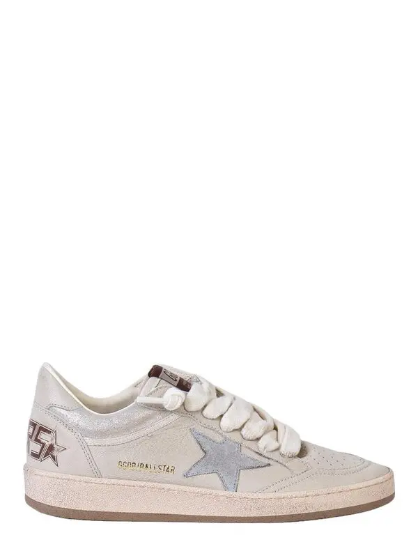 GOLDEN GOOSE Ball-star Sneakers In Nappa Leather With Glitter Accents - Multicolor