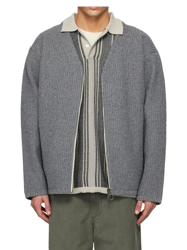 Nanamica Ooal 5g Zipper Cardigan - Light Gray